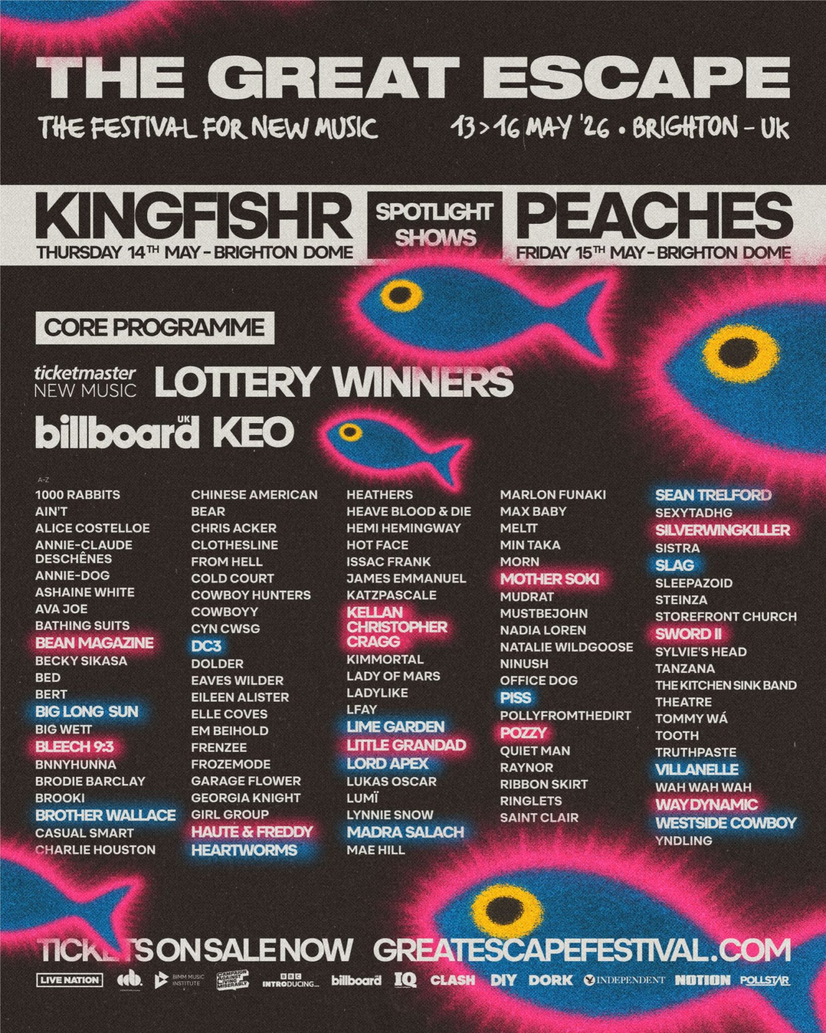 100+ New Artists announced plus Peaches Spotlight Show for 2026 - The ...